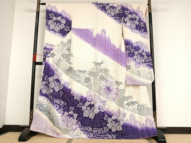 平和屋着物○豪華振袖 総絞り 流水花文 正絹 逸品 AABA5005np