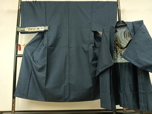 平和屋着物○男性 大島紬 アンサンブル 亀甲柄 証紙付き 正絹 逸品 未