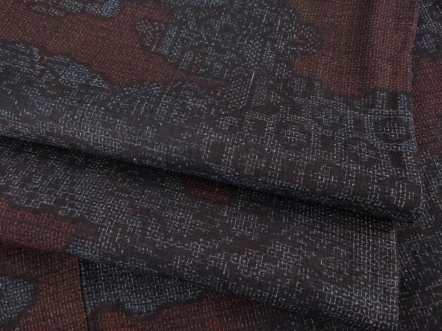 平和屋着物○本場結城紬 重要無形文化財 80亀甲 雲重ね吉祥花