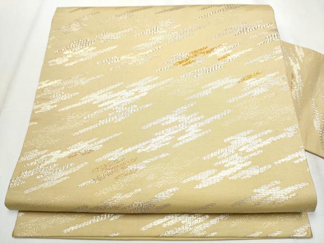 平和屋着物＊夏物　九寸名古屋帯　芒　金銀糸　正絹　逸品　CAAW6904fb 平和屋着物○九寸名古屋帯 エ霞文 金銀糸 正絹 逸品 CABA5067hy