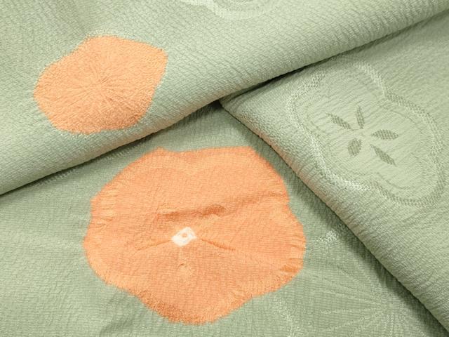 平和屋着物○長襦袢 無双仕立て 絞り 舞梅文 正絹 逸品 CABA9754gh