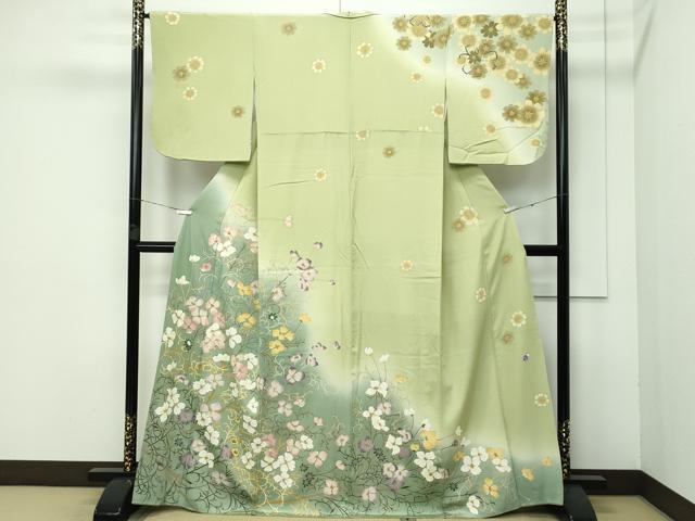 平和屋着物○極上 京友禅作家 高瀬川美紀 訪問着 草花文 暈