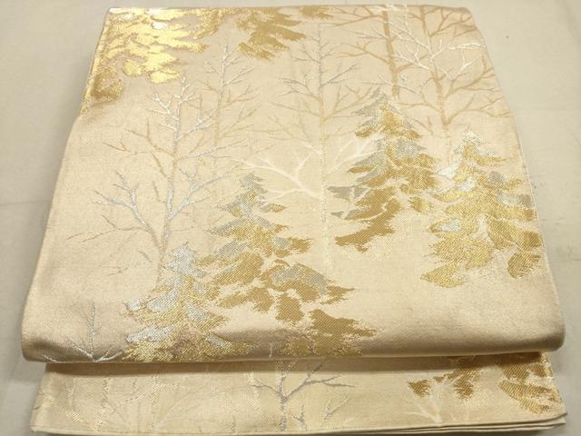 平和屋着物◎六通柄袋帯 樹林文 金銀糸 正絹 逸品 DAAZ1769xg