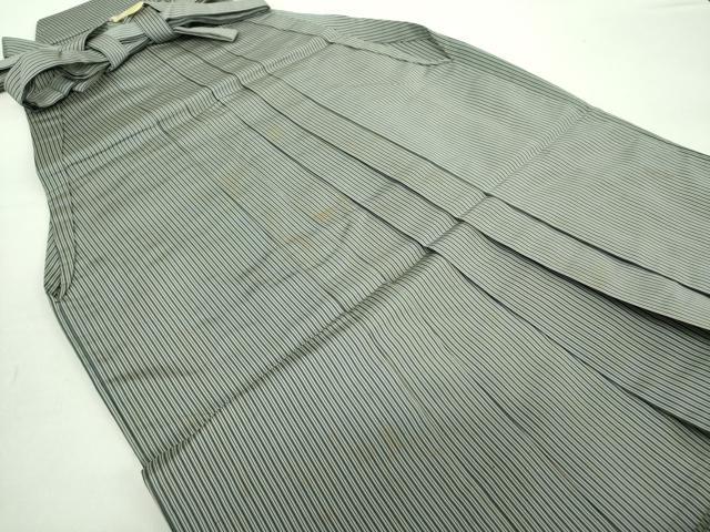 平和屋着物○男性 馬乗袴 縞 正絹 逸品 DABA1568ps