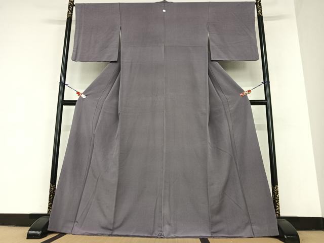 平和屋着物○上質な色無地 葡萄鼠色 正絹 逸品 AABA0233zg