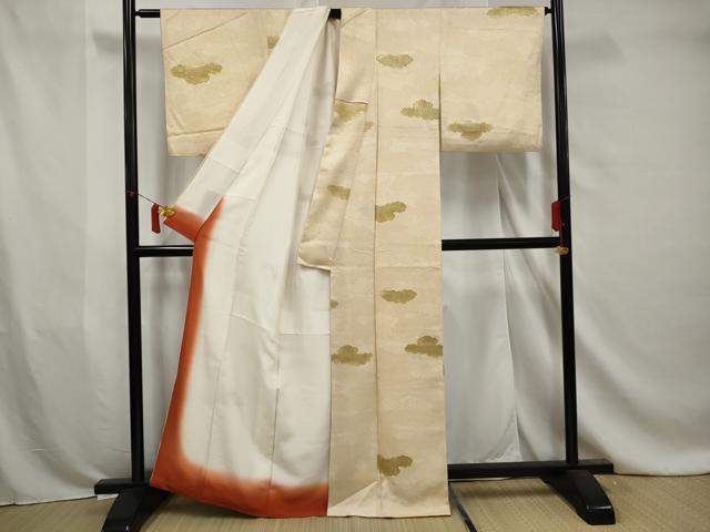 平和屋着物□上質な小紋 雲取り吉祥文 金彩 正絹 逸品 AABA8092gw