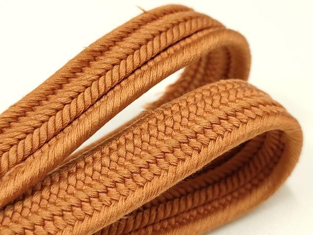 平和屋着物○極上 有職組紐道明 帯締め 畝組 赤朽葉色 宮内庁御用