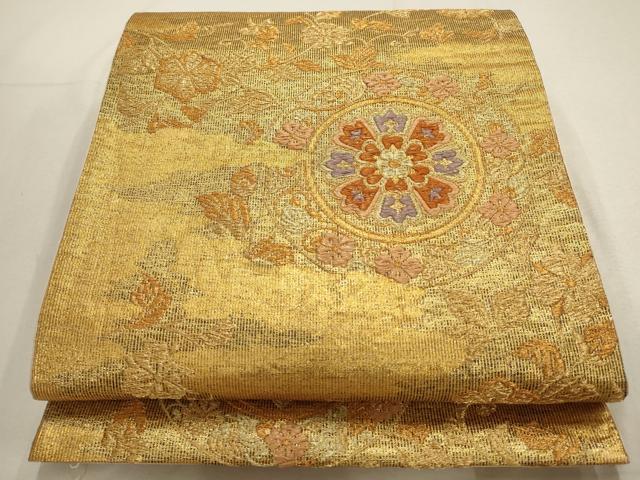 平和屋着物◎六通柄袋帯 唐草文 金糸 正絹 逸品 BAAU8984yc 平和屋