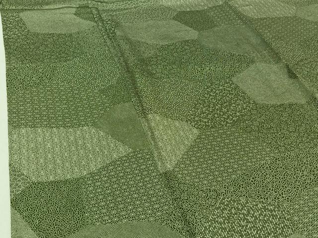 平和屋着物▽江戸小紋 単衣 寄せ小紋柄 正絹 逸品 AABE1563jh