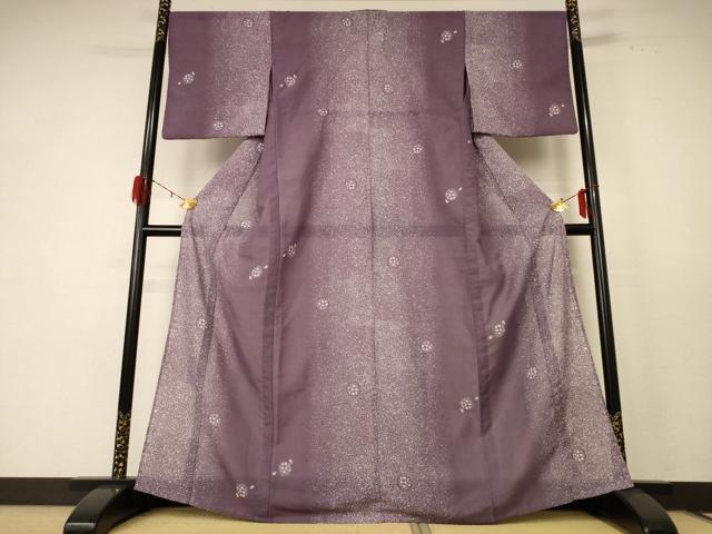 平和屋着物＊夏物 小紋 紗 桜丸文 洗える着物 AABE2659jd