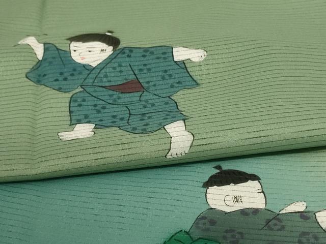 平和屋着物＊夏物 訪問着 絽 童子 暈し染め 金彩 洗える着物 未