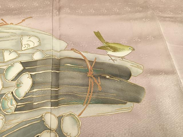 平和屋着物●訪問着　作家物　周　伝承の美　鳥　兎　暈し染め　金彩　正絹　逸品　AABE4815ph 平和屋着物○訪問着 作家物 周 伝承の美 鳥 兎 暈し