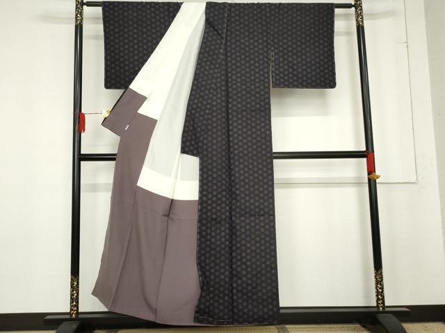 平和屋着物○本場結城紬 重要無形文化財 80亀甲 飛び亀甲 高島屋扱い