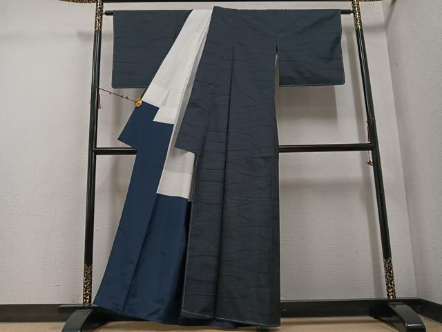 平和屋着物○本場大島紬 カタス7マルキ 霞文 正絹 逸品 未使用 AABE6940ph