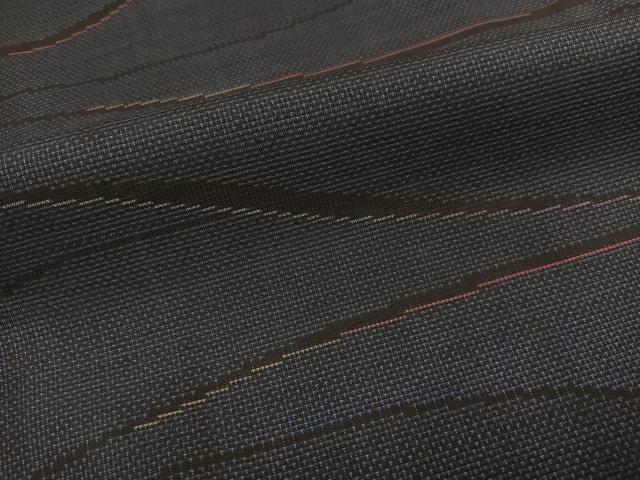 平和屋着物●本場大島紬　カタス7マルキ　市松吉祥文　黒地　正絹　逸品　AABE2904cs 平和屋着物○本場大島紬 カタス7マルキ 霞文 正絹 逸品 未使用 AABE6940ph