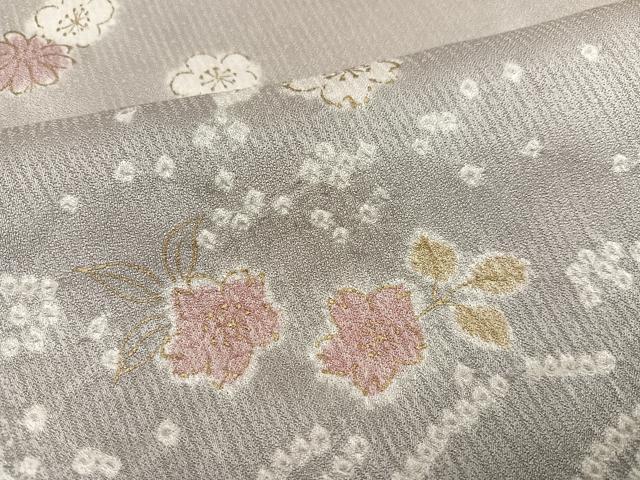 平和屋着物●訪問着　駒刺繍　絞り　流水花文　暈し染め　金彩　正絹　逸品　未使用　AABE6948ph 平和屋着物○訪問着 駒刺繍 絞り 流水花文 暈し染め 金彩