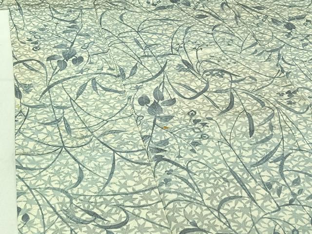 平和屋着物▽上質な小紋 単衣 草花文 正絹 逸品 AAAZ1599fy 平和屋