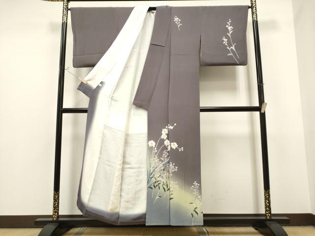 平和屋着物○十日町友禅 女流作家 遠田藤舟 訪問着 枝花文