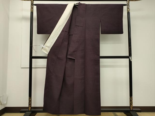 平和屋着物▽上質な紬 単衣 霞文 正絹 逸品 CAAT9498dy