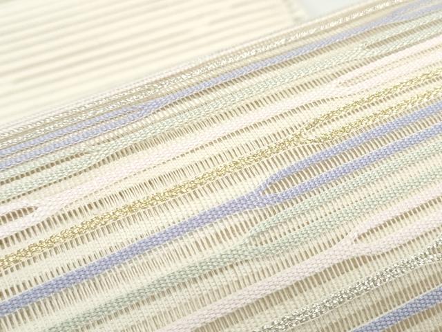 平和屋着物＊夏物 絽綴れ 八寸名古屋帯 吉祥文 金銀糸 正絹