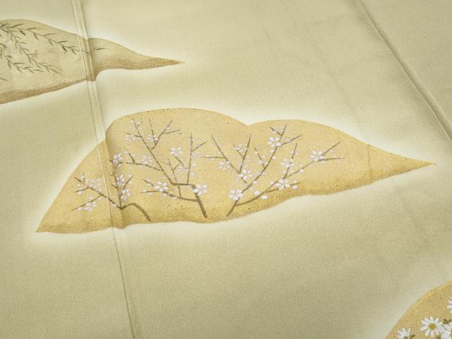 平和屋着物▽東京手描友禅 安達雅一 訪問着 草花文 暈