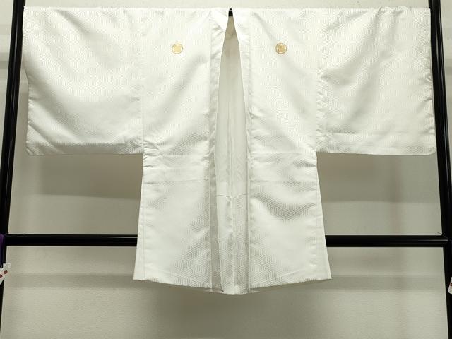 平和屋着物○男性 色紋付 羽織セット 毘沙門亀甲地紋 洗える着物