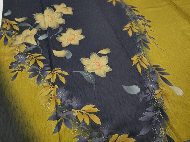 平和屋着物●豪華振袖　舞花文　暈し染め　金彩　やまと誂製　正絹　逸品　CABA8260ut 平和屋着物○豪華振袖 舞花文 暈し染め 金彩 やまと誂製 正絹