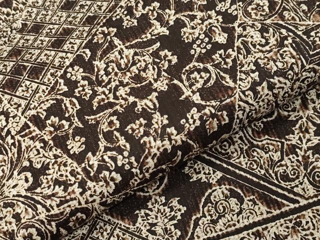 平和屋着物○本場縞大島紬 切嵌花唐草文 川野織物謹製 証紙