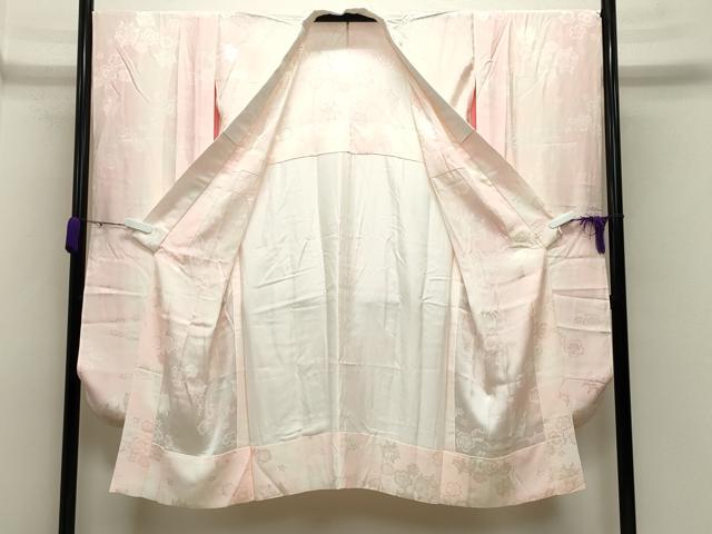 平和屋着物○振袖用長襦袢 無双仕立て 糸巻き舞花地紋 暈し染め 正絹