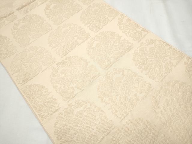 平和屋着物●六通柄　本袋帯　唐織　花鳥文　肌色　正絹　逸品　CABB0663hy 平和屋着物○六通柄 本袋帯 唐織 花鳥文 肌色 正絹 逸品 CABB0663hy