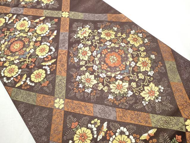 平和屋着物○西陣の名門 本家加納 六通柄袋帯 唐織 花唐草