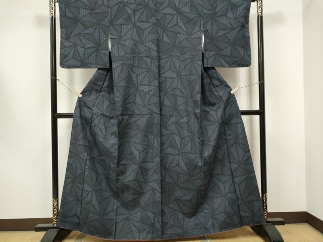 平和屋着物□上質な紬 幾何学文様 正絹 逸品 AABB8880sx