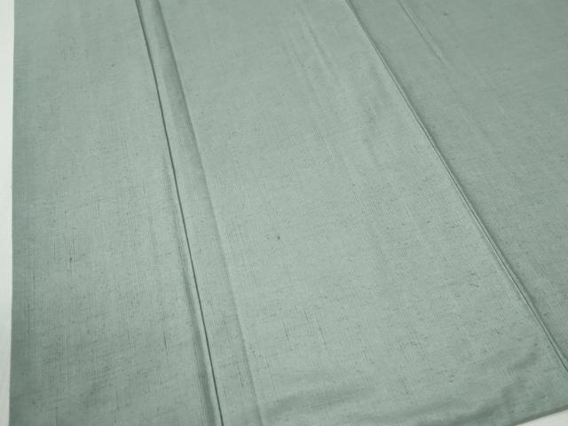 平和屋着物○結城紬 色無地 青白橡色 正絹 逸品 CABB4019yc