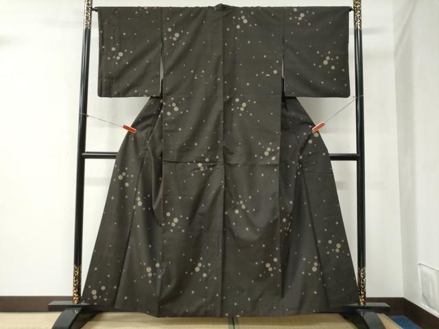 平和屋着物○本場大島紬 9マルキ 地空き 丸文 正絹 逸品 CABB4153yc