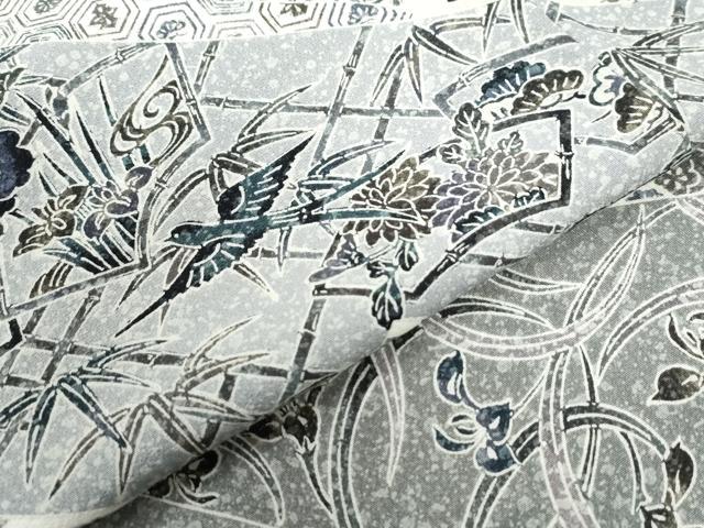 平和屋着物○訪問着 型染め 源氏香地紙吉祥花鳥文 正絹