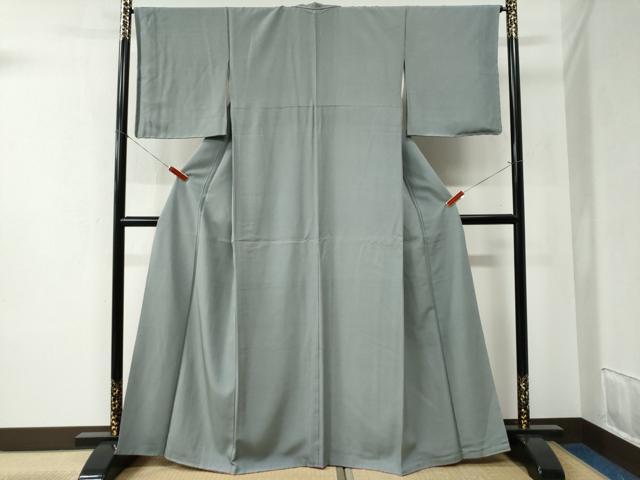 平和屋着物○江戸小紋 万筋 墨色×薄雲鼠色 正絹 逸品