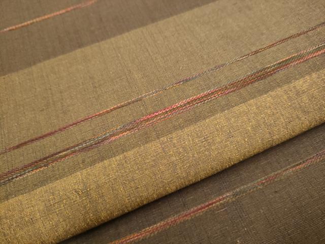 平和屋着物○六通柄袋帯 紬地 横段文 正絹 逸品 CABB5684hy