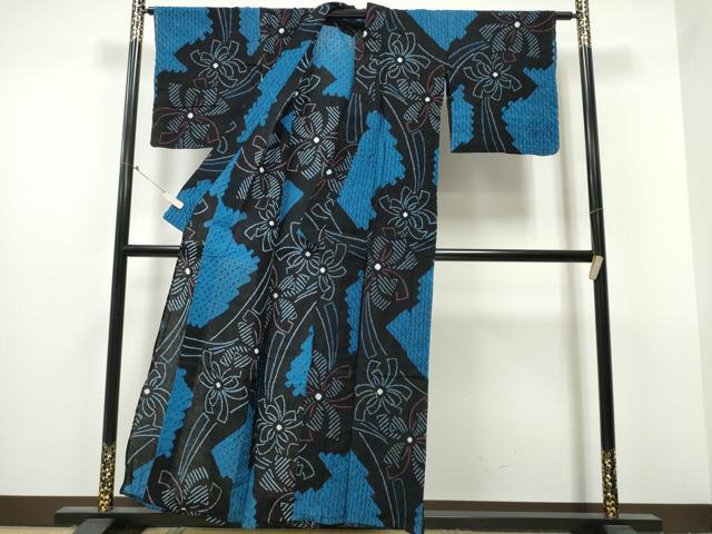 平和屋着物∴夏物 浴衣 有松鳴海絞り 結び紐花文 綿 逸品 CABB6454ng