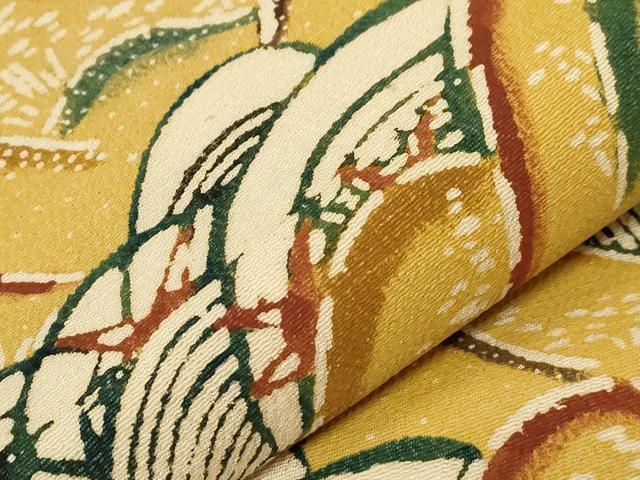 平和屋着物○九寸名古屋帯 型染め 遠山文 正絹 逸品 CABB7214dy