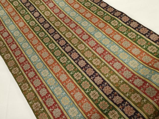 平和屋着物○龍村美術織物 九寸開き名古屋帯 唐花雙鳥長