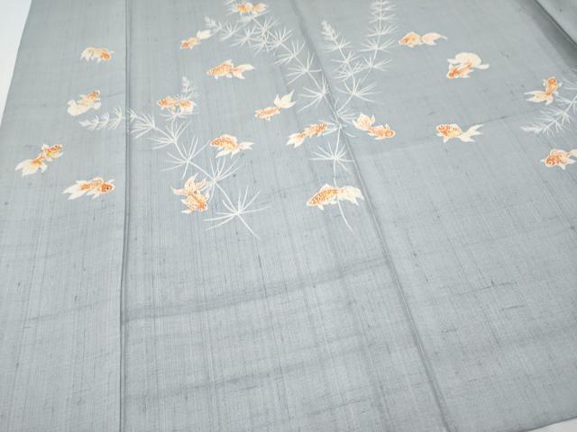 平和屋本店□極上 ろうけつ染め作家 丸山扇丘 訪問着 単衣 紬地