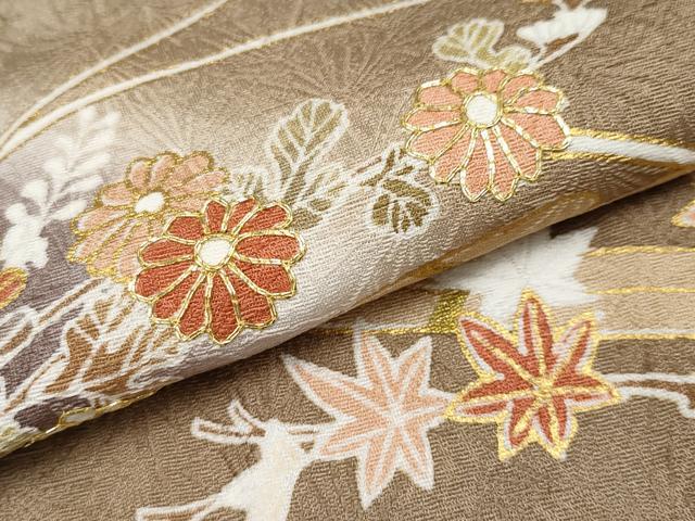 平和屋着物○極上 訪問着 駒刺繍 花筏文 暈し染め 金彩