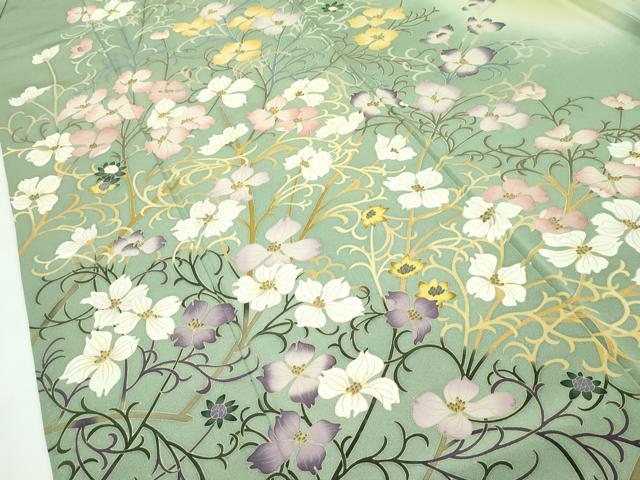 平和屋着物○極上 京友禅作家 高瀬川美紀 訪問着 草花文 暈