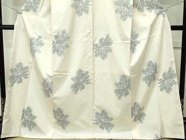 平和屋本店○極上 都喜ヱ門 本場大島紬 白大島 7マルキ 牡丹