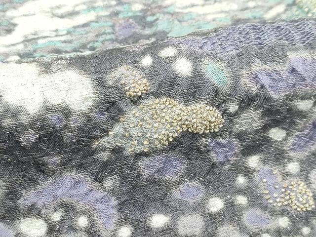 平和屋本店○極上 十日町 名門 滝泰謹製 訪問着 絞り 立波霞文