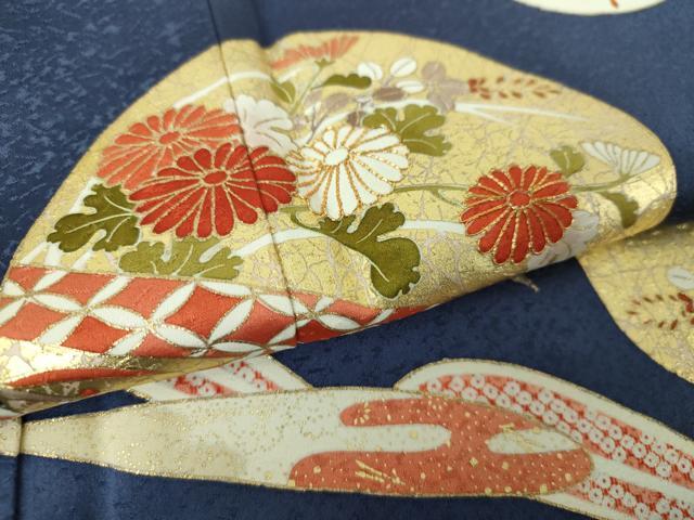 平和屋着物○訪問着 駒刺繍 吉祥花丸文 金彩 ゑり善扱い 正絹