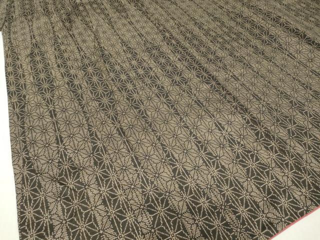 平和屋着物○本場大島紬 7マルキ 麻の葉間道 正絹 逸品 DAAY9944az