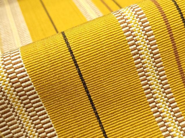 平和屋着物○本場黄八丈 紬 半幅帯 間道 正絹 逸品 DAAZ2463op