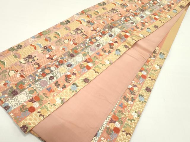 平和屋着物○織紋意匠鈴木 六通柄袋帯 唐錦 能華献上