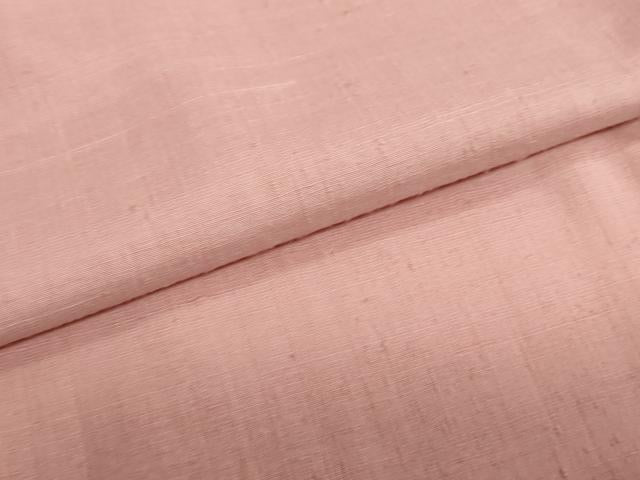 平和屋着物○本場結城紬 重要無形文化財 紅梅色 高島屋扱い 正絹 逸品